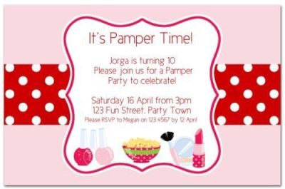 Free Printable Pamper Party Invitations Girls