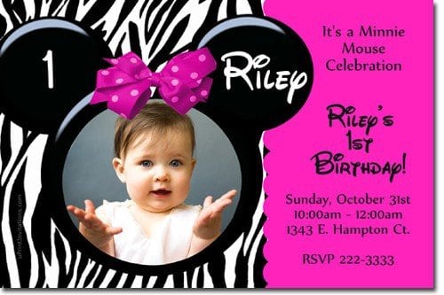 Minnie Mouse Christening Invitations