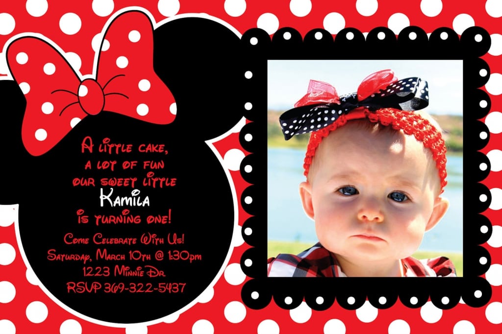 Minnie Mouse Red Invitations
