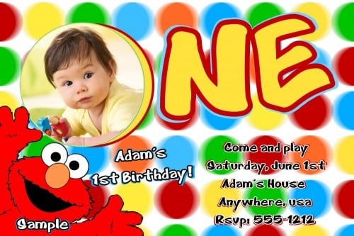 Elmo 1st Birthday Invites