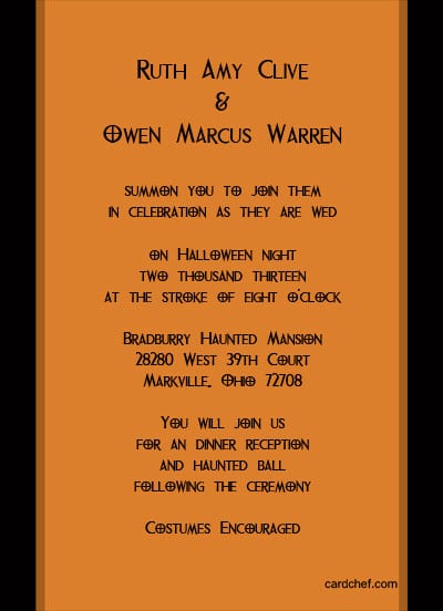 Halloween Wedding Invitations