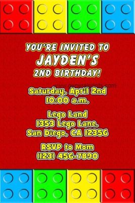 Printable Lego Invites