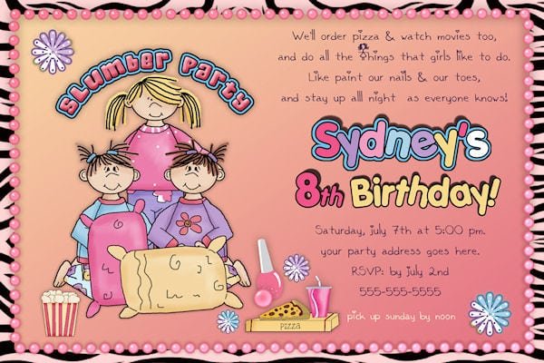 Sleepover Party Ticket Invitation
