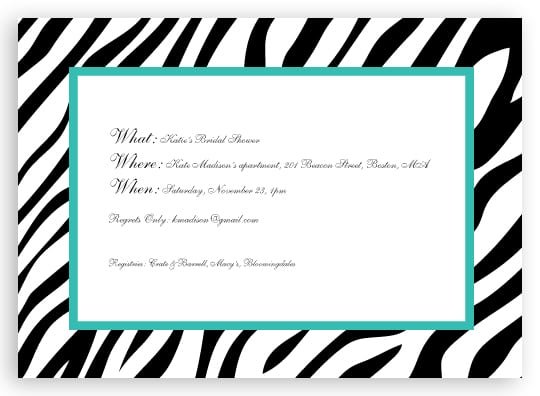 Zebra Birthday Party Invitation Templates To